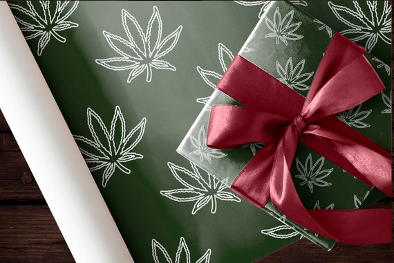 Cute Marijuana Leaf Wrapping Paper Roll Pot Lover Cannabis | Etsy