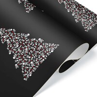 Skull Ornament Gothic Wrapping Paper Roll | Skull and Pine Trees ...