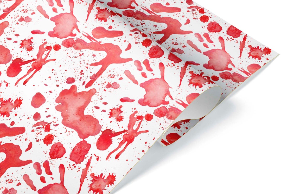 Blood Splatter Gift Wrap, True Crime Scene Wrapping Paper Roll Sheet ...