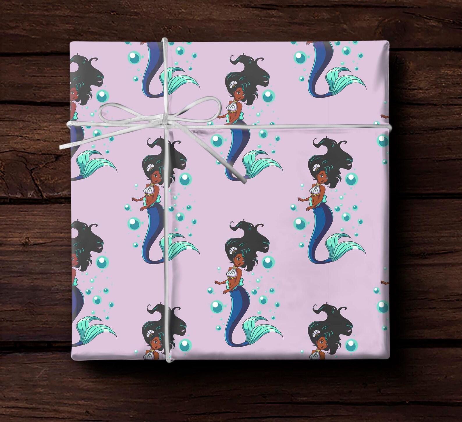 Cute Black Mermaid African American Wrapping Paper Roll Gift - Etsy