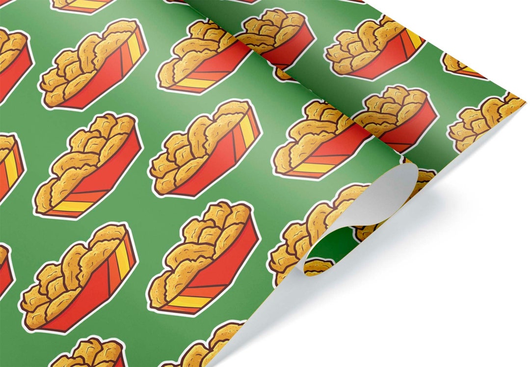Funny Chicken Nugget Gift Wrap Weird Fast Food Wrapping Paper Roll ...