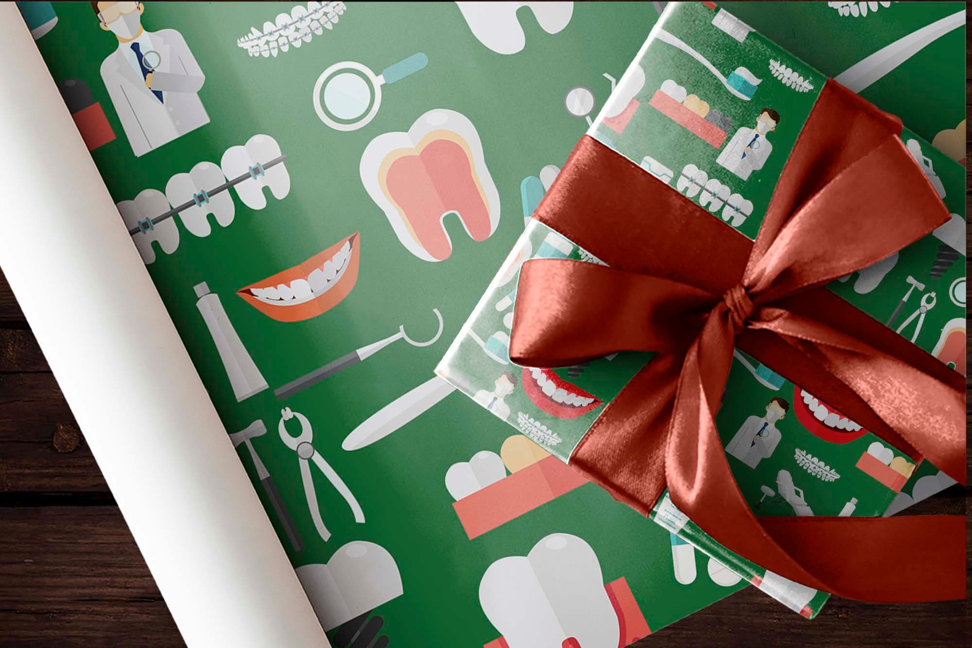 Tooth Toothpaste Wrapping Paper Roll Dentist Gift Wrap Sheet | Etsy