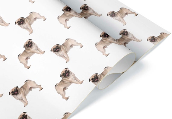 Pug Wrapping Paper Roll Gift Wrap Sheet Christmas Present Dog - Etsy