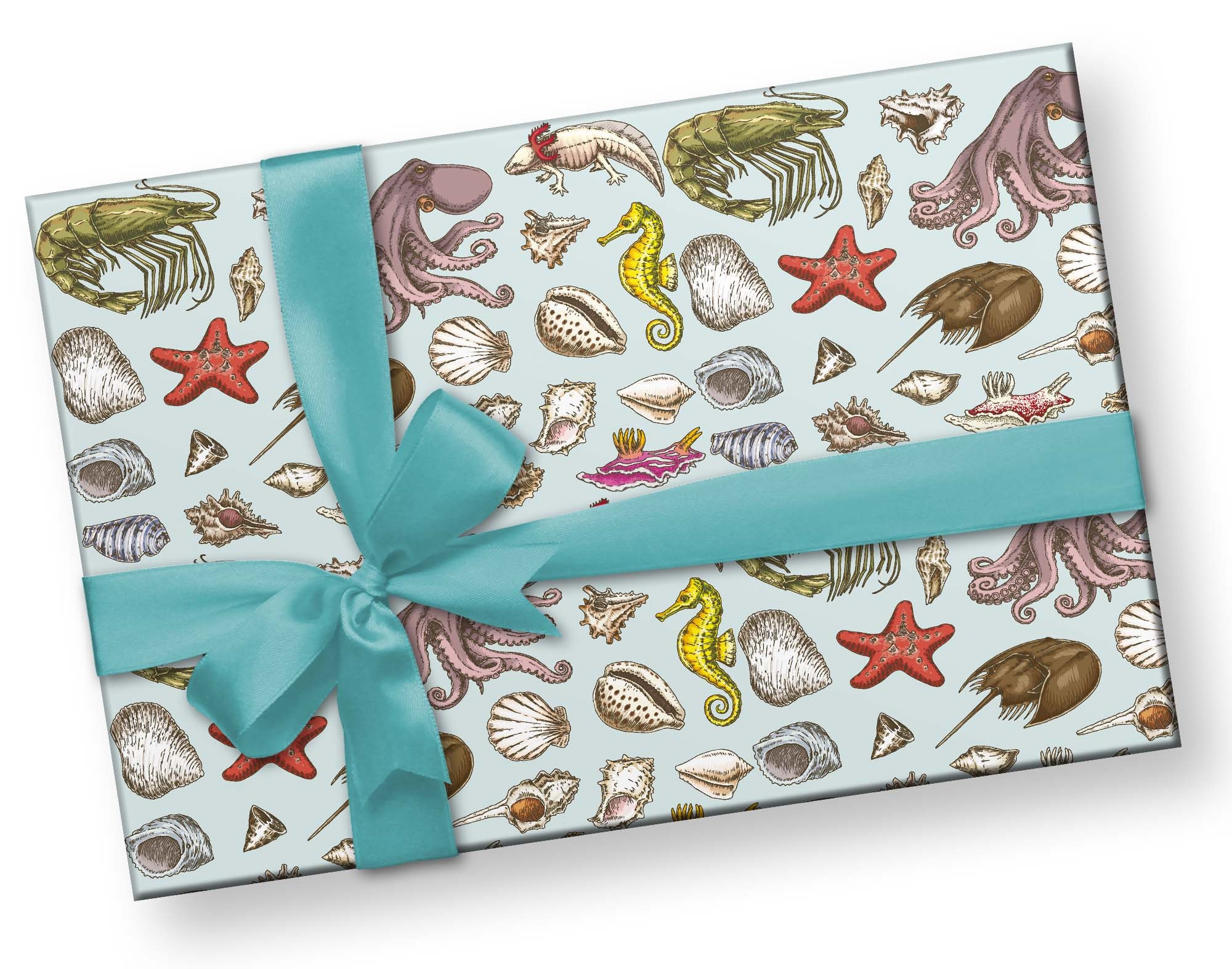 Axolotl Gift Wrap Marine Life Wrapping Paper Roll Sheet Ocean - Etsy