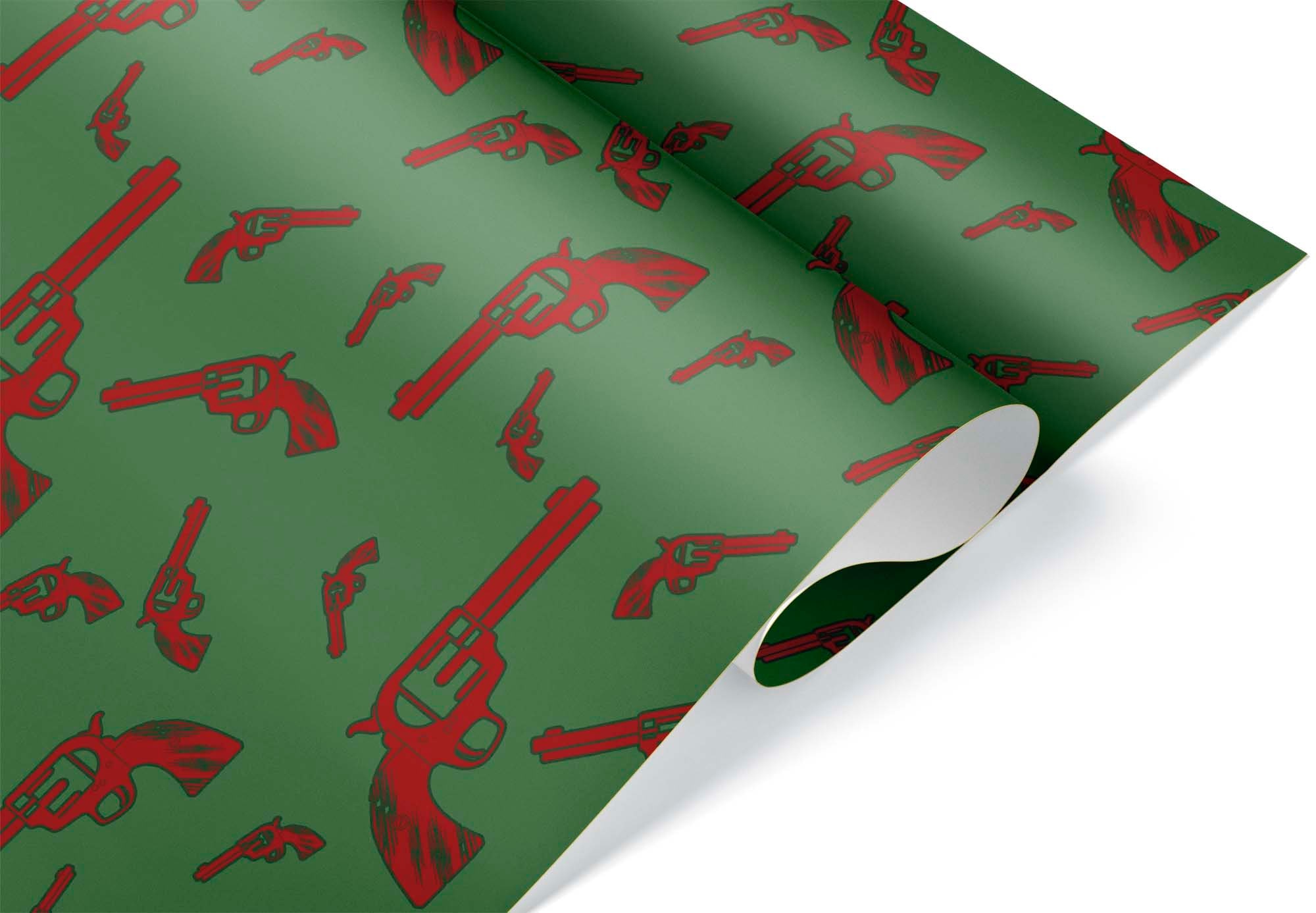 Cute Red Revolver Western Gift Wrap Thick Wrapping Paper Roll - Etsy