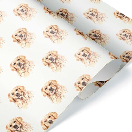 Golden Retriever Christmas Wrapping Paper. Retriever Gift | Etsy