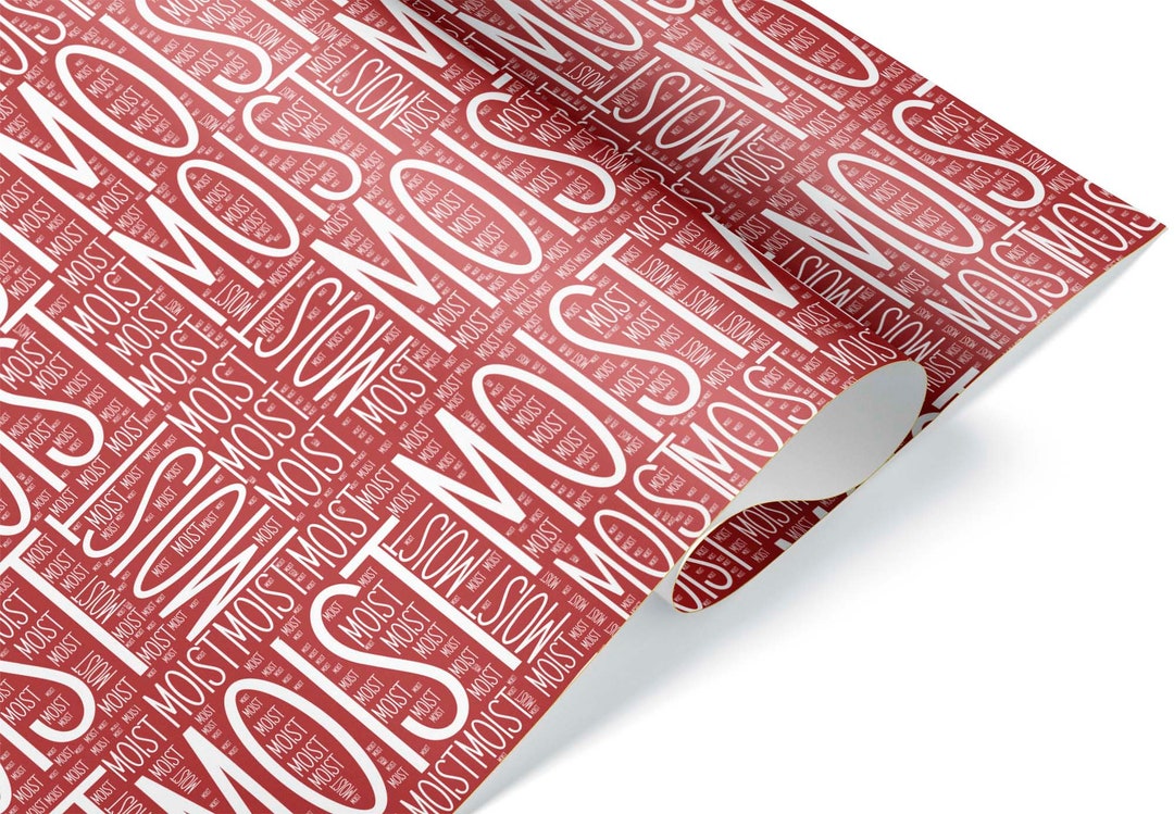 Funny Moist Word Gift Wrap Annoying Christmas Wrapping Paper Joke Gag ...