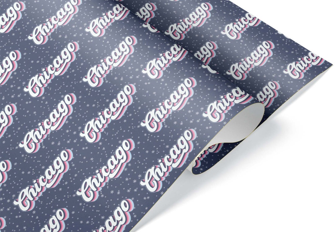 Cute Chicago Winter Theme Thick Wrapping Paper, Midwest Christmas Xmas ...