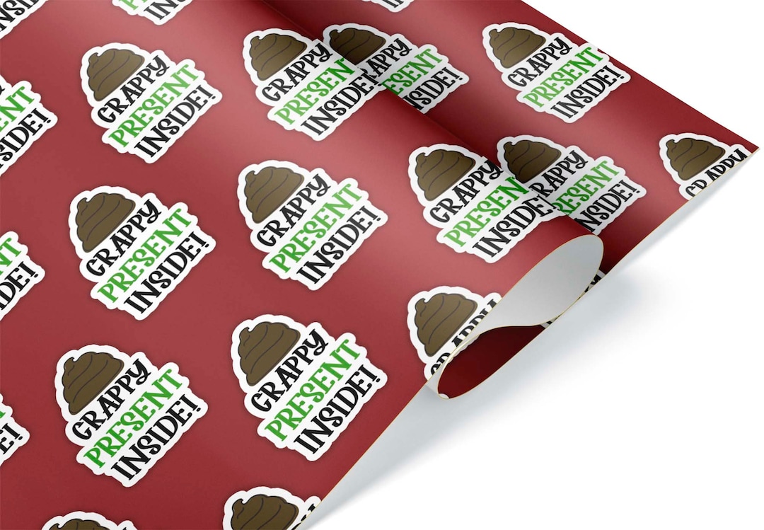 Funny Poop Gift Wrap, Thick Crappy Present Inside Wrapping Paper Roll ...