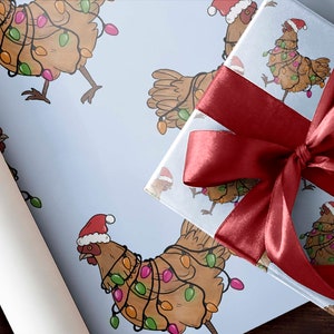 Cute Chicken Gift Wrap Farm Animal Christmas Wrapping Paper Present ...