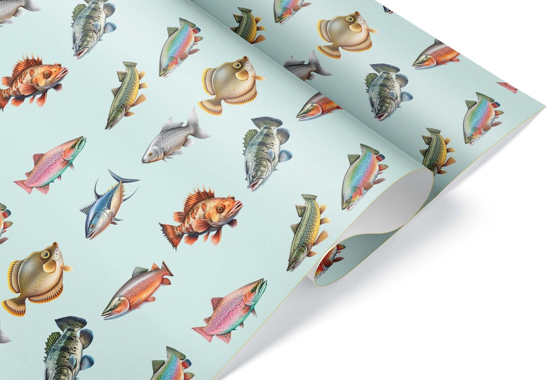 Realistic Fish Gift Wrap, Thick Wrapping Paper, Father's Day Present ...