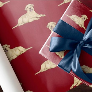 Cute Yellow Lab Gift Wrap Labrador Retriever Puppy Owner Present ...