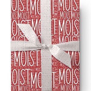 Funny Moist Word Gift Wrap Annoying Christmas Wrapping Paper Joke Gag ...