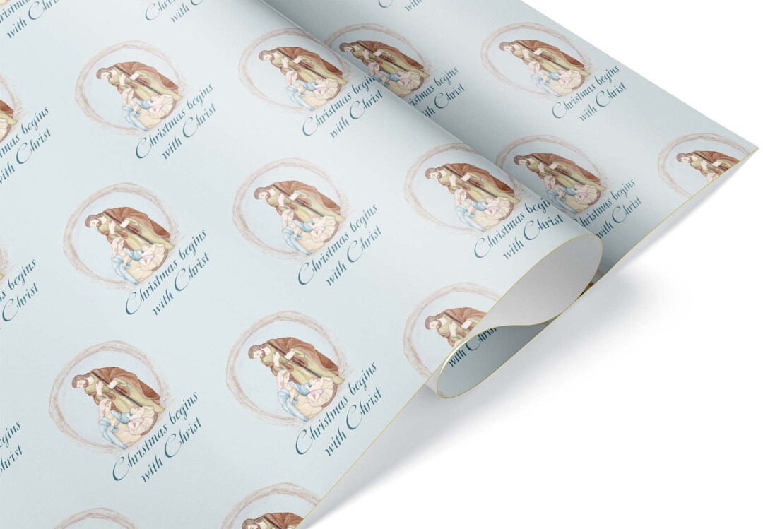 Beautiful Religious Christmas Wrapping Paper, Christ Birthday Holiday ...