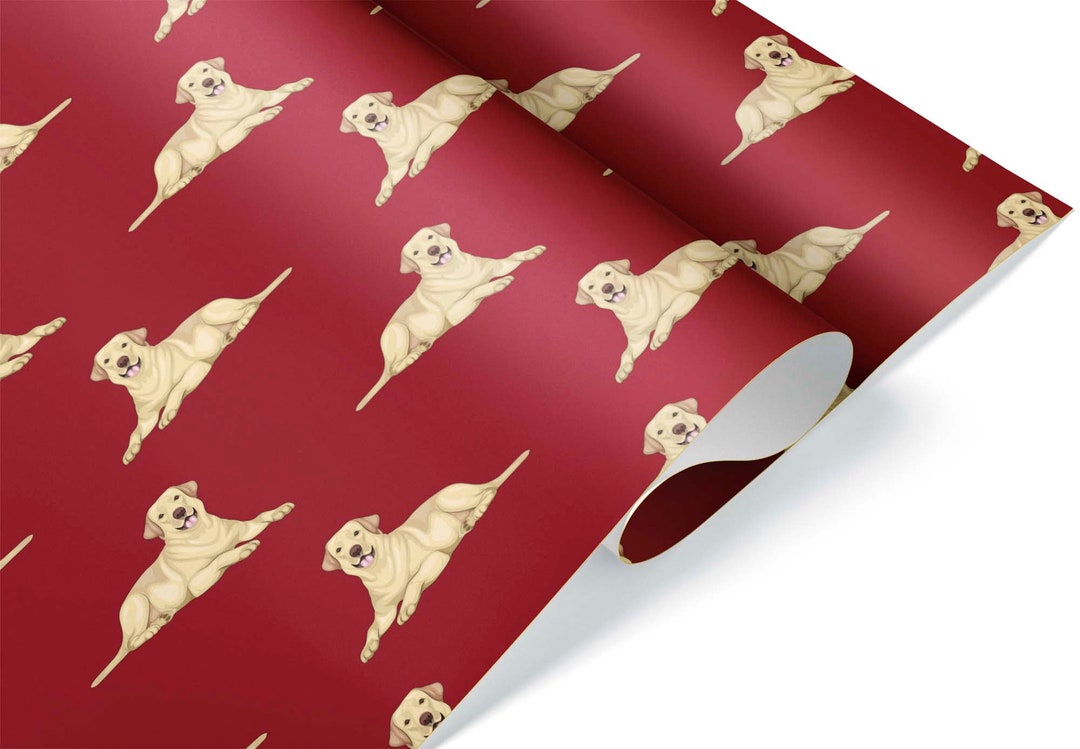 Cute Yellow Lab Gift Wrap Labrador Retriever Puppy Owner Present ...
