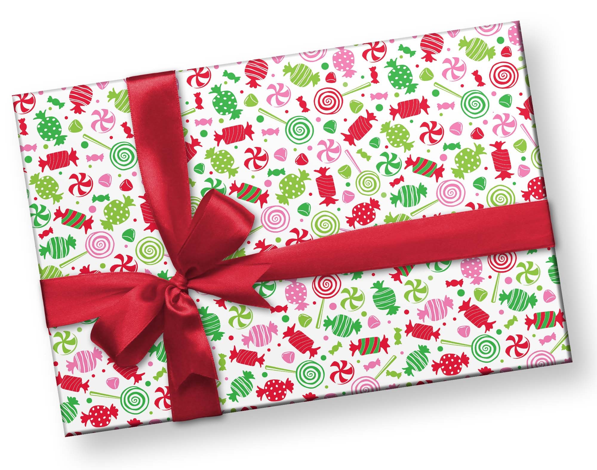 Classic Candy Assortment Thick Wrapping Paper, Hard Candy Gift Wrap ...