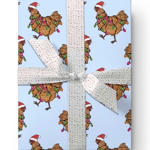Cute Chicken Gift Wrap Farm Animal Christmas Wrapping Paper Present ...