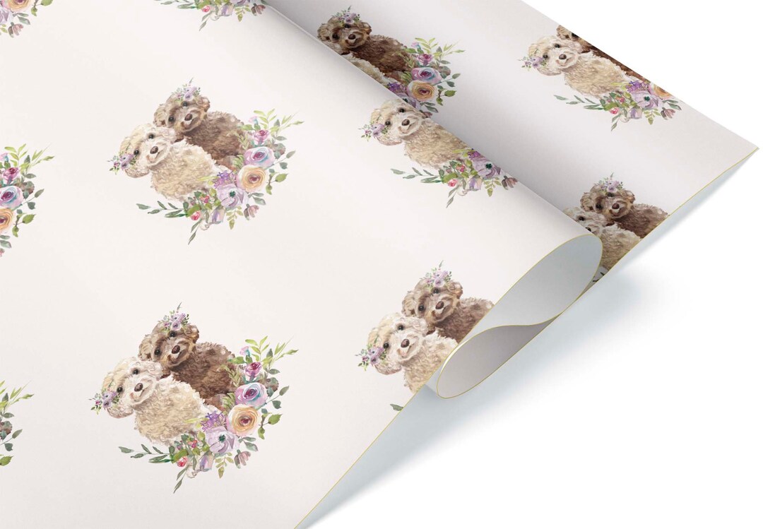 Cute Goldendoodle Wrapping Paper Golden Doodle Premium Gift Wrap ...