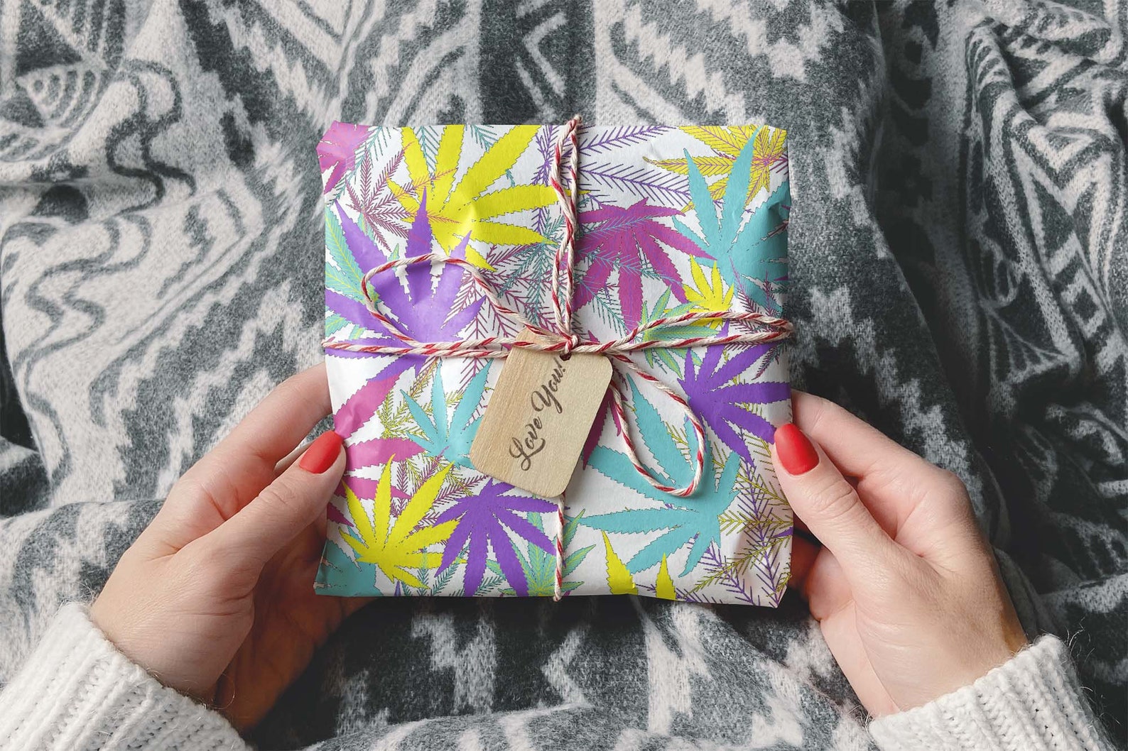 Bright Color Marijuana Cannabis Wrapping Paper Roll Dope Gift | Etsy