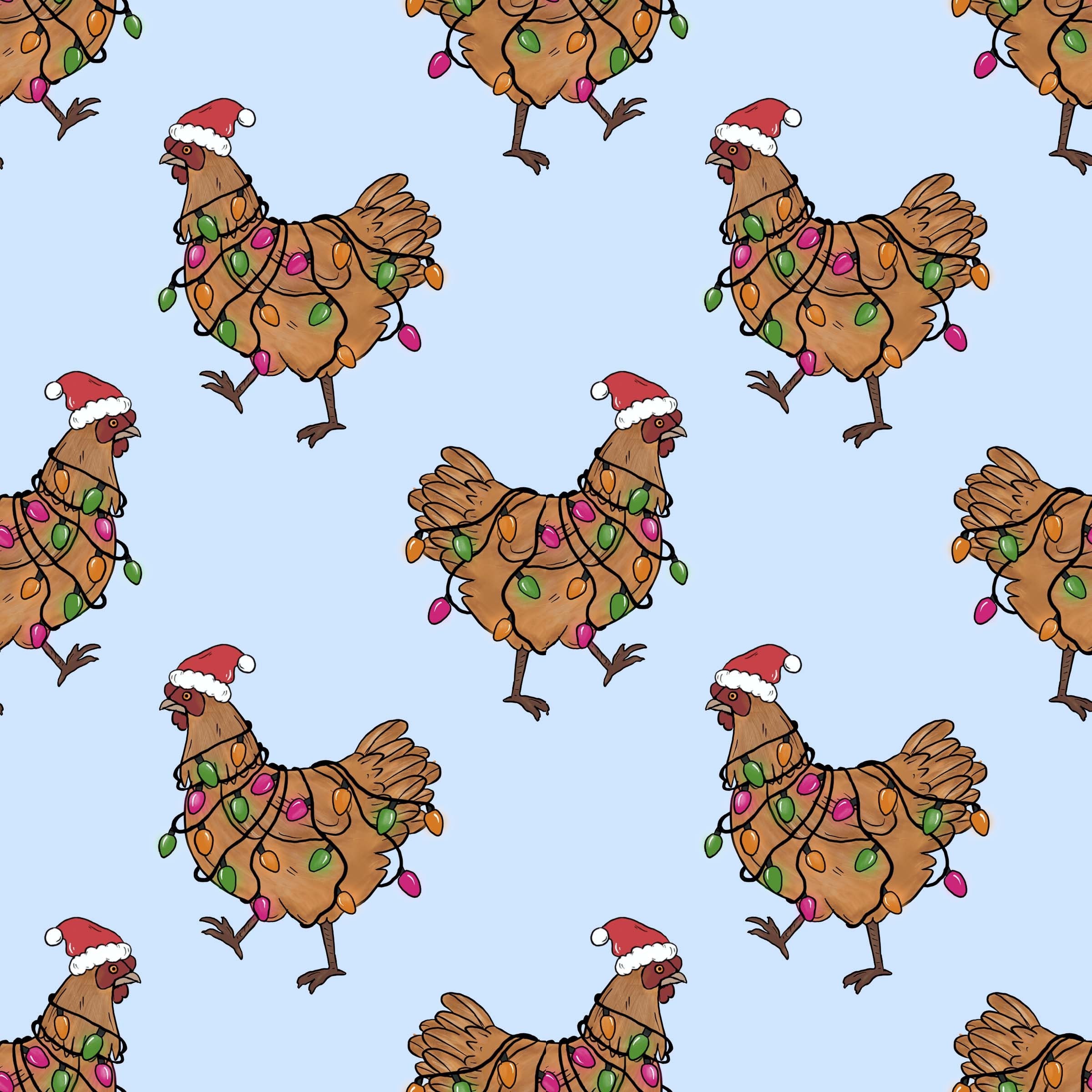 Cute Chicken Gift Wrap Farm Animal Christmas Wrapping Paper Present ...