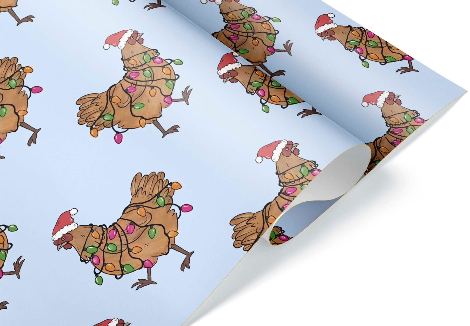 Cute Chicken Gift Wrap Farm Animal Christmas Wrapping Paper - Etsy