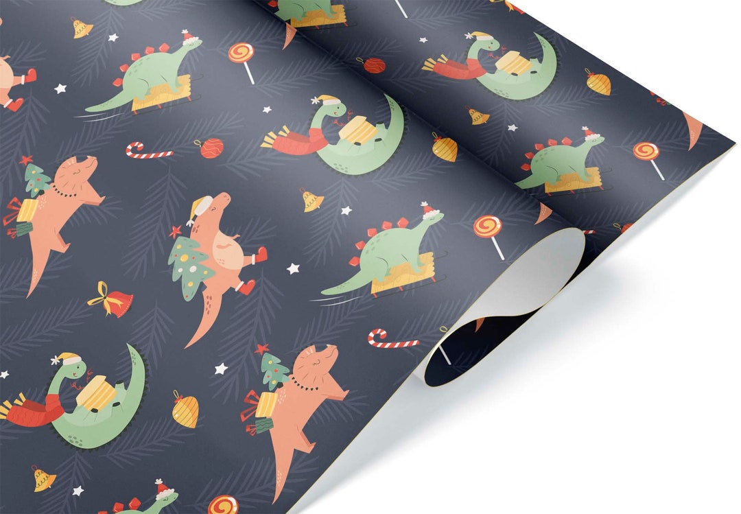 Dinosaur Gift Wrap T-rex Triceratops Wrapping Paper Toddler - Etsy