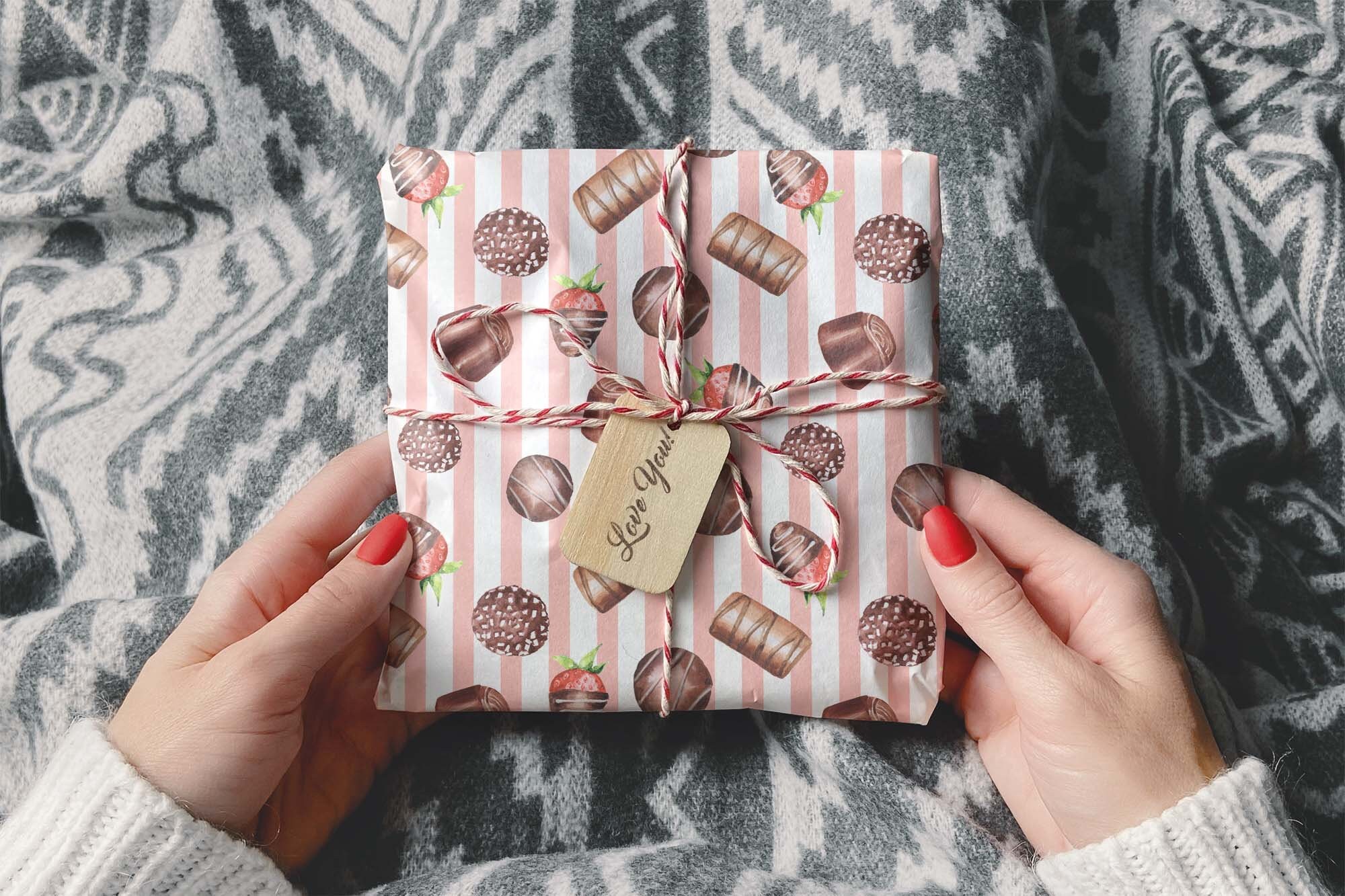 Chocolate Lovers Stripped Wrapping Paper Roll Gift Wrap - Etsy