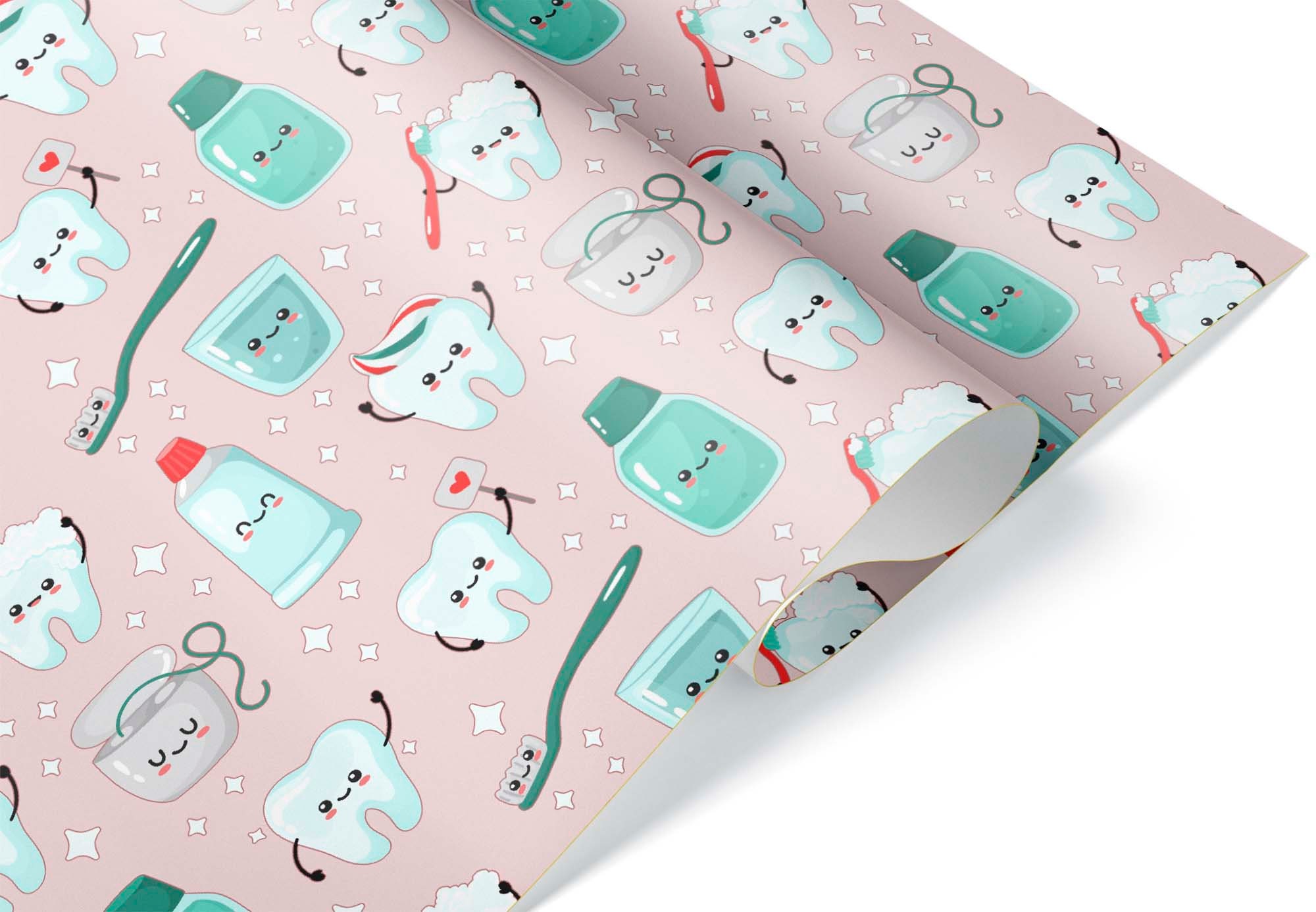 Tooth Toothpaste Wrapping Paper Roll Gift Wrap Sheet for | Etsy