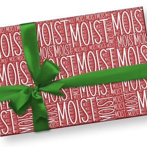 Funny Moist Word Gift Wrap Annoying Christmas Wrapping Paper Joke Gag ...