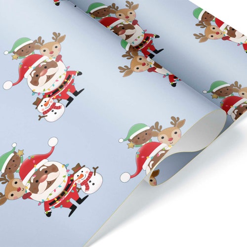 Black Santa Wrapping Paper African American Santa Black - Etsy
