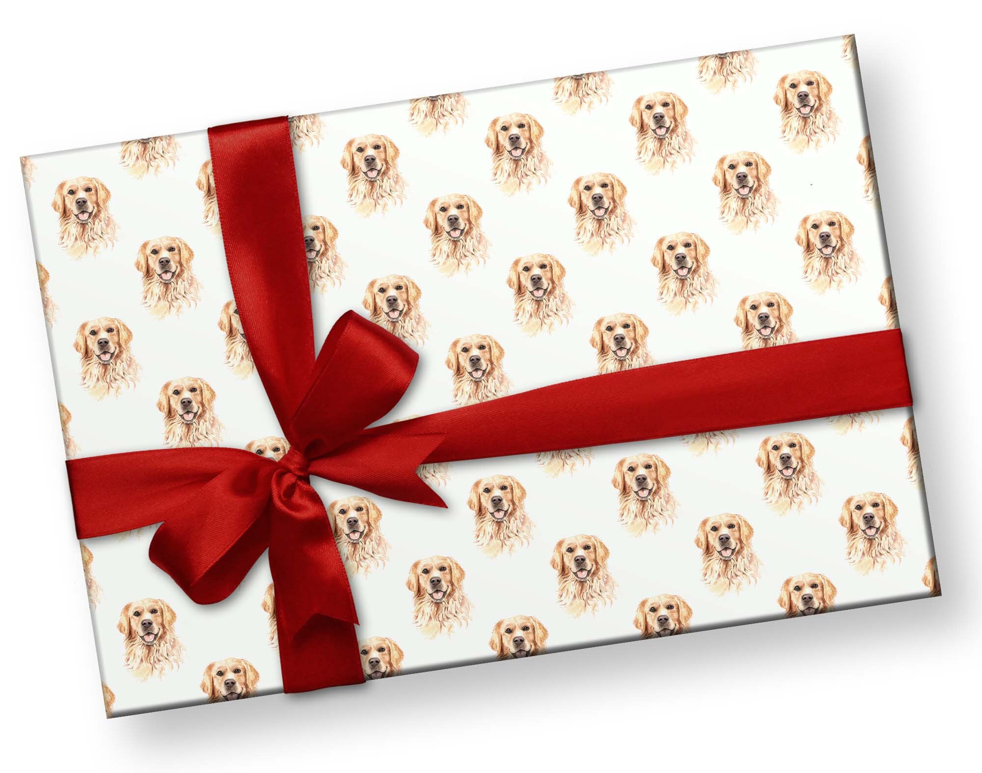 Cute Golden Retriever Wrapping Paper Watercolor Premium Gift - Etsy