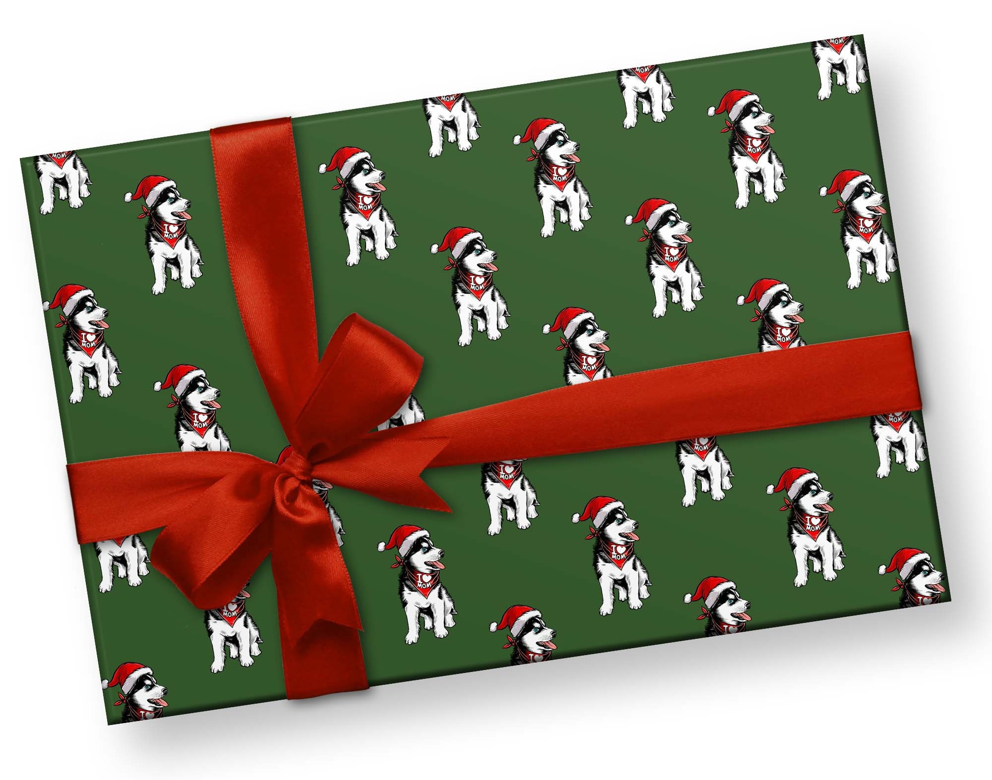 Christmas Siberian Husky Wrapping Paper Roll Dog Mom Gift Wrap - Etsy