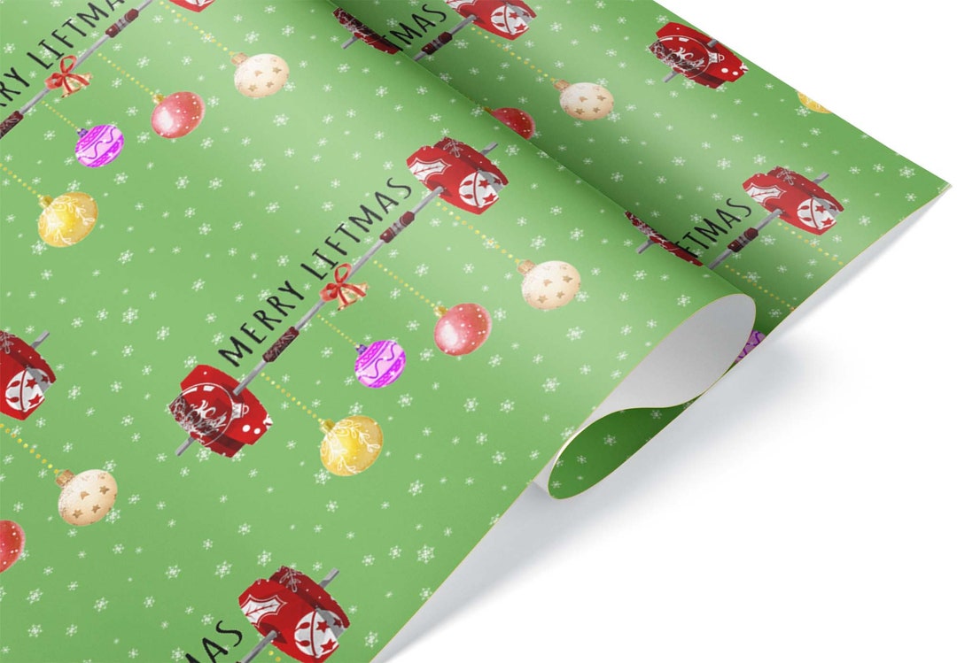 Unique Merry Liftmas Barbell Gift Wrap, Thick Wrapping Paper ...