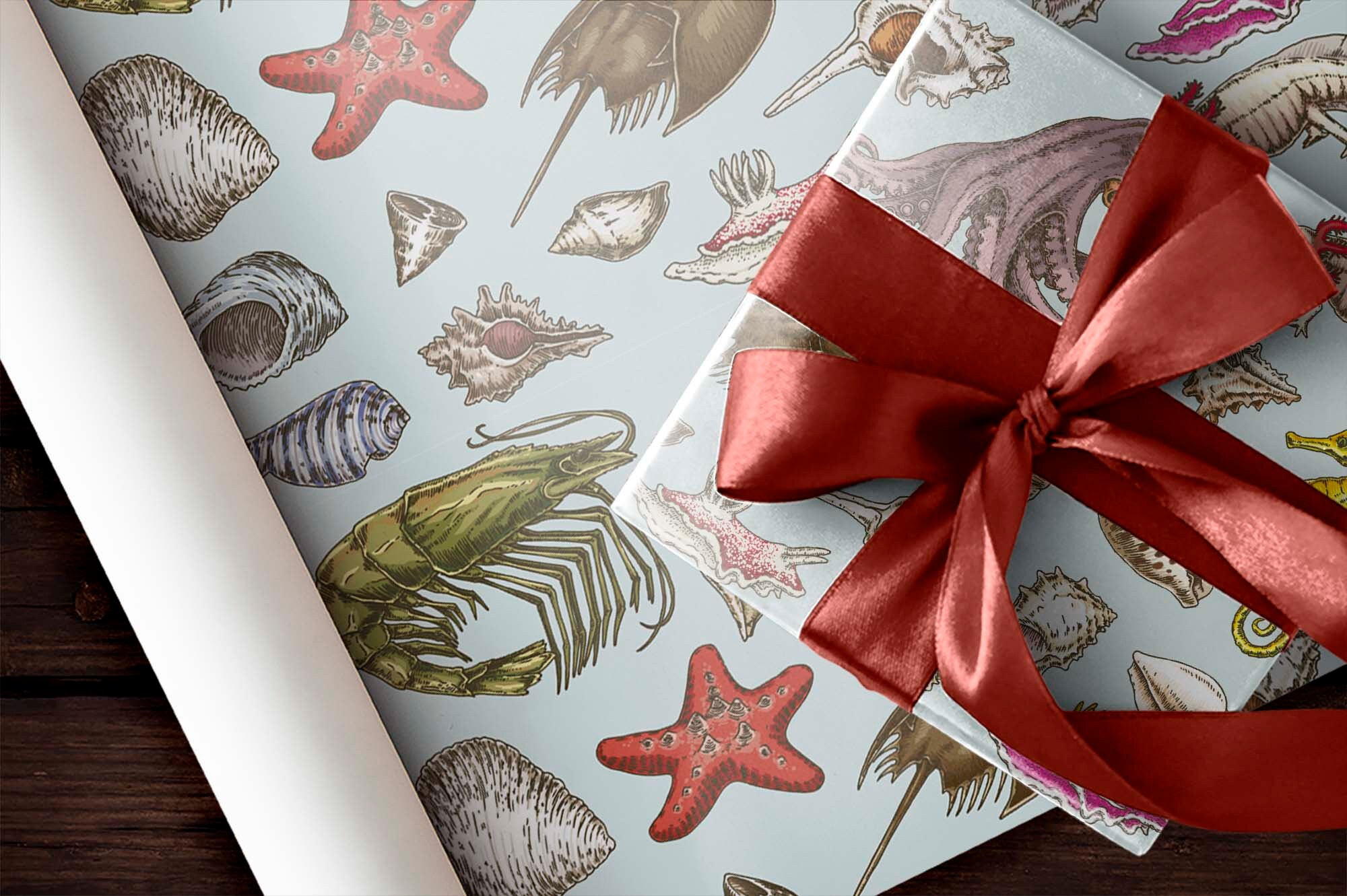 Axolotl Gift Wrap Marine Life Wrapping Paper Roll Sheet Ocean - Etsy