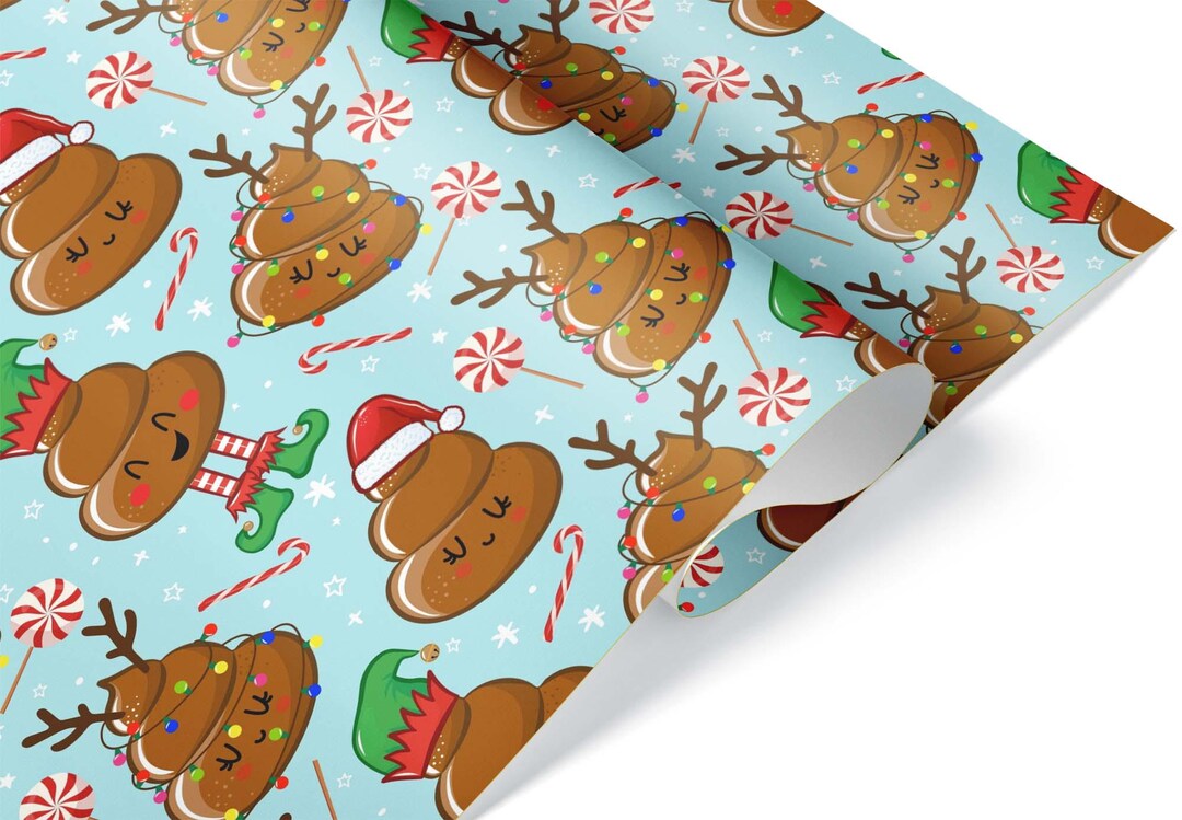 Fun Colorful Poop Christmas Wrapping Paper, Potty and off Color Humor ...