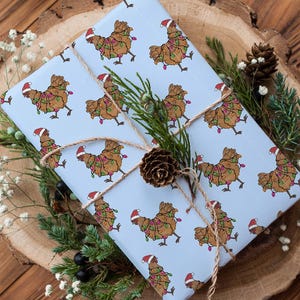Cute Chicken Gift Wrap Farm Animal Christmas Wrapping Paper Present ...