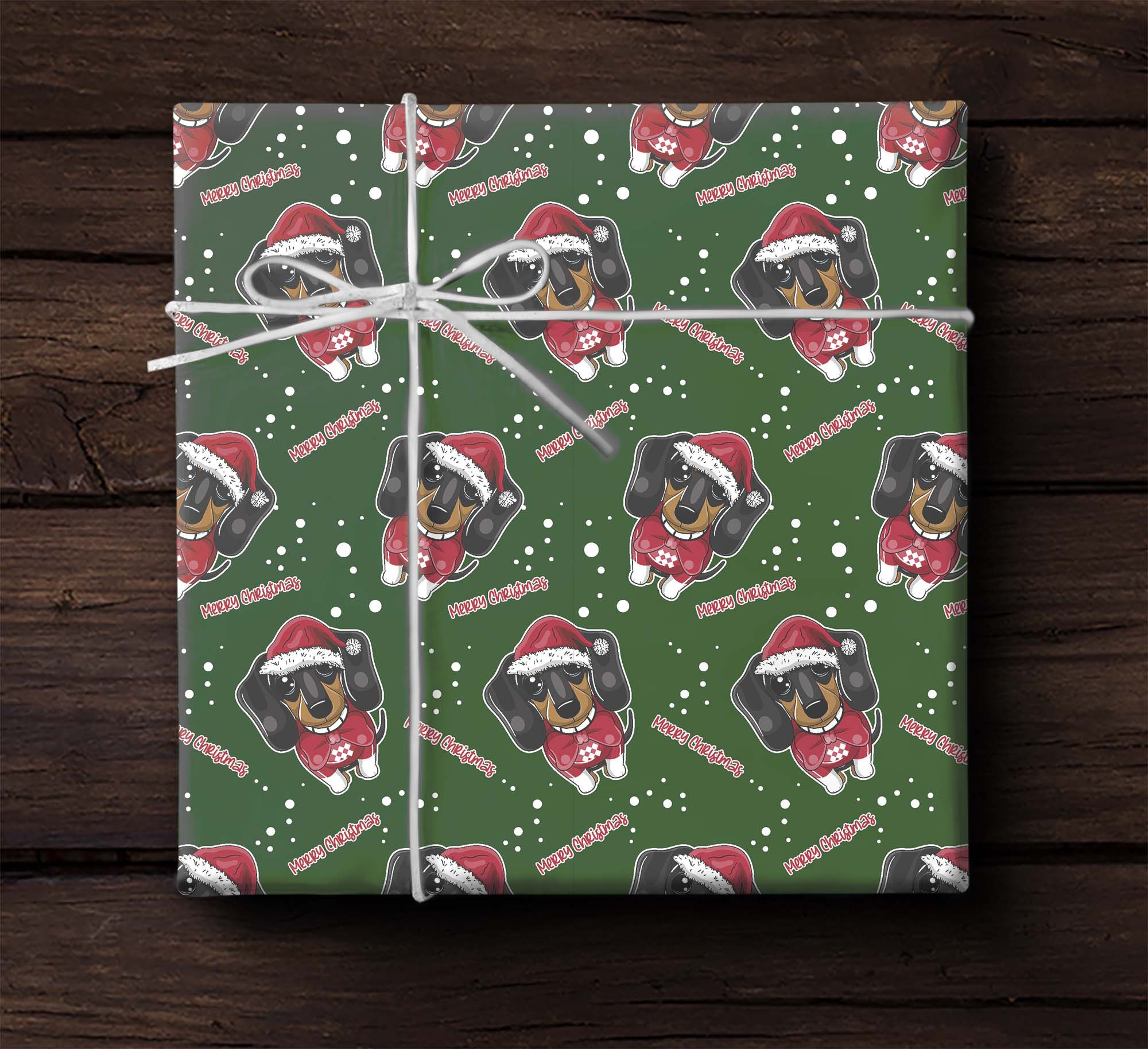 Santa Dachshund Wrapping Paper Roll Weiner Dog Gift Wrap Sheet | Etsy