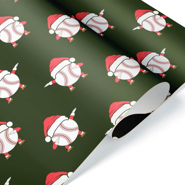 Softball Christmas Wrapping Paper - Etsy