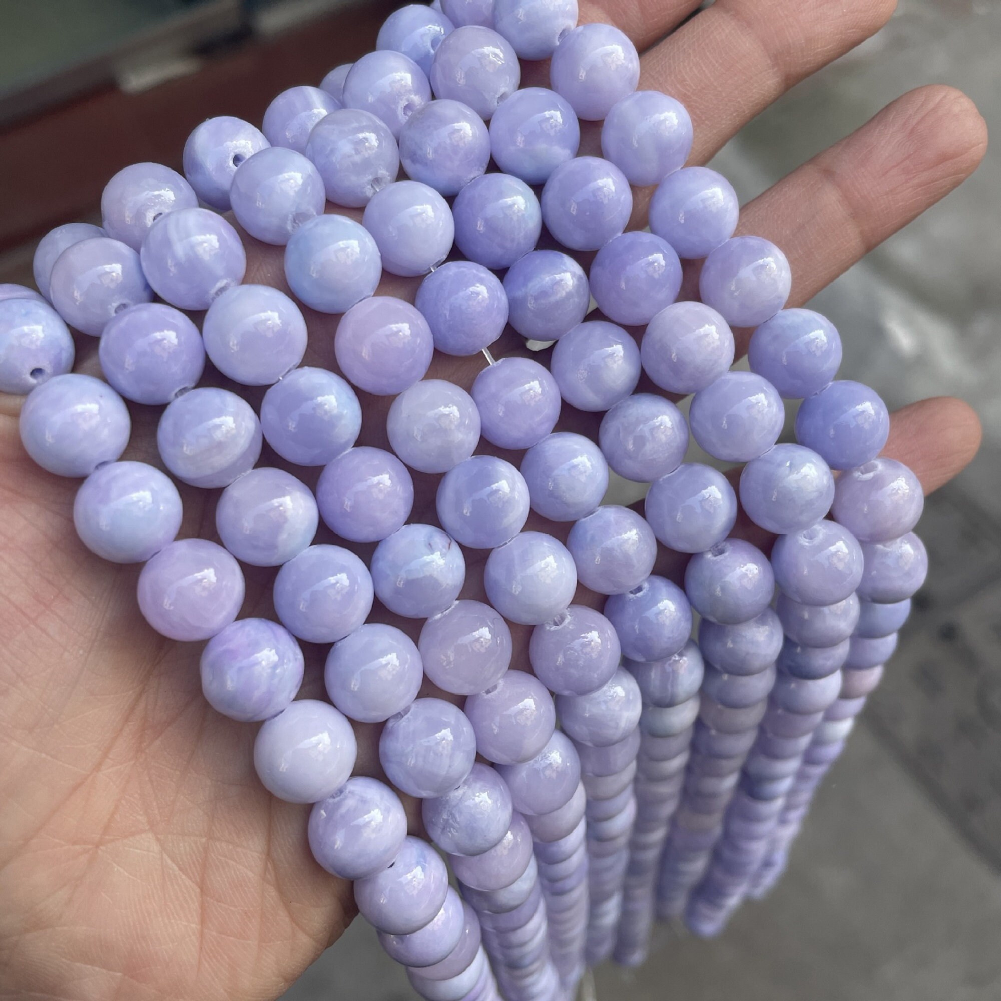 Light Purple Lavender Jade Gemstone Round Loose Beads Stone - Etsy