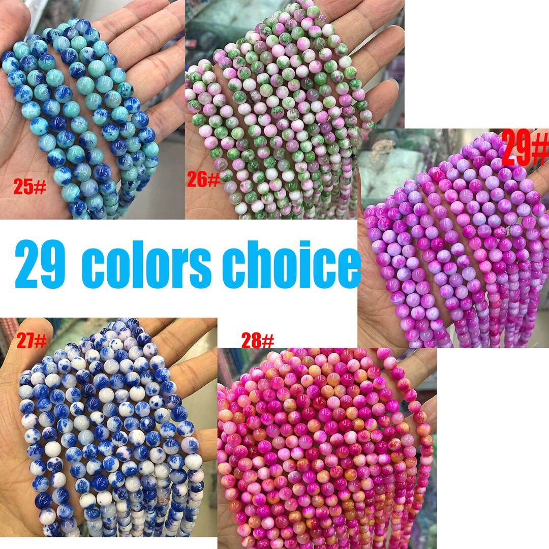 29 Colors 6mm 8mm 10mm Crystal Beads Wholesale, Red Pink Blue Purple ...