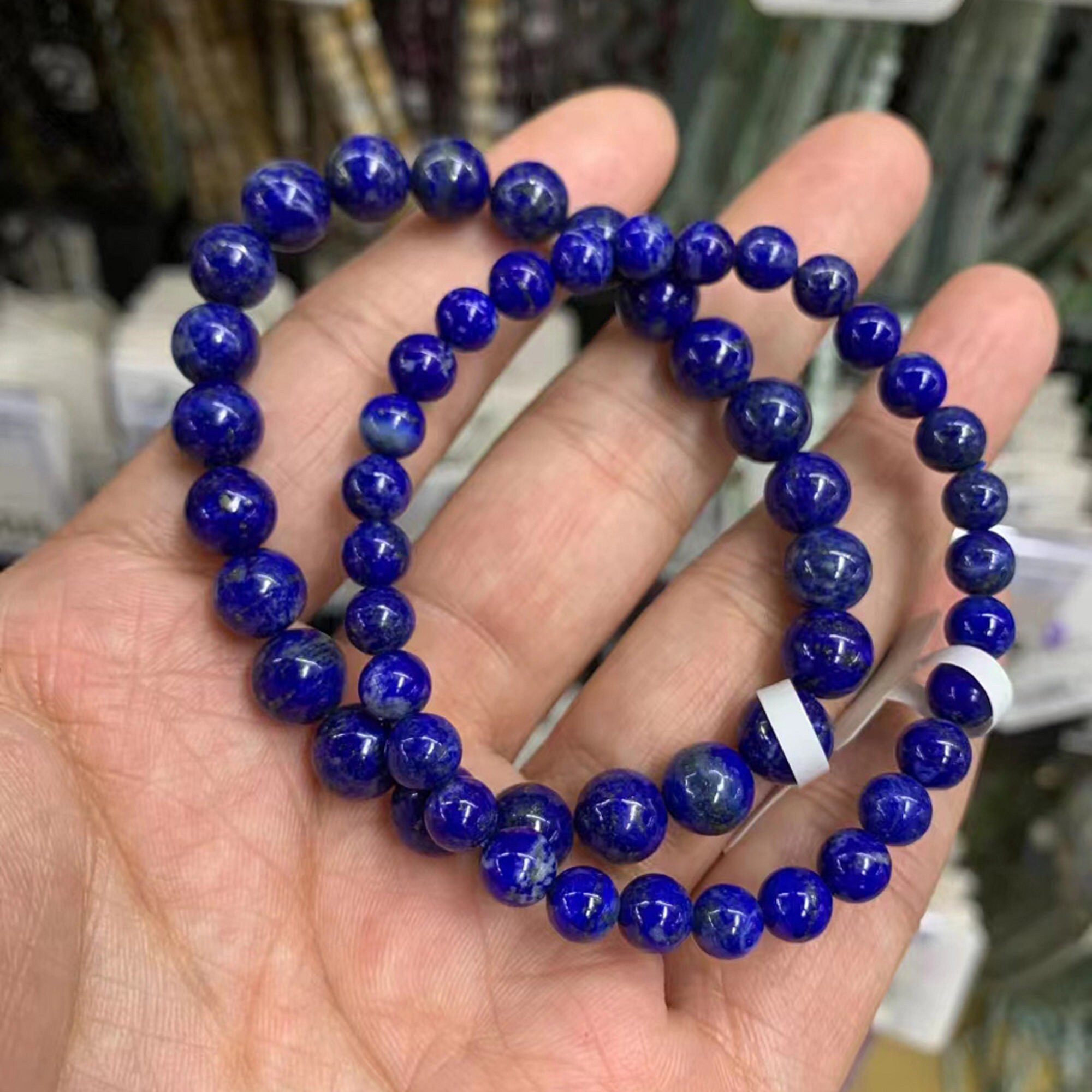 Grade AAA Natural Lapis Lazuli Bracelet, Genuine Gemstone Bead 4/6/8/10 ...