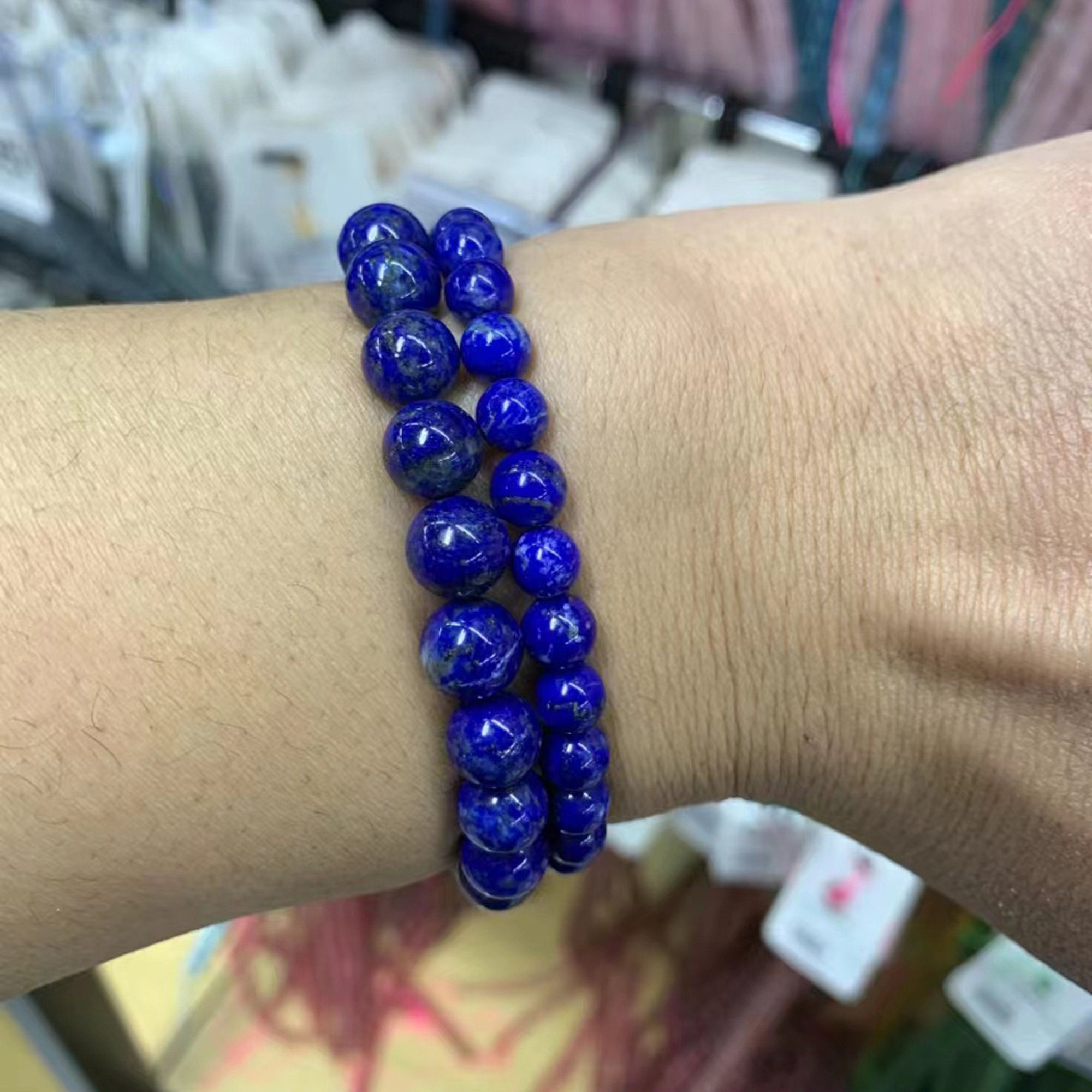 Grade AAA Natural Lapis Lazuli Bracelet, Genuine Gemstone Bead 4/6/8/10 ...