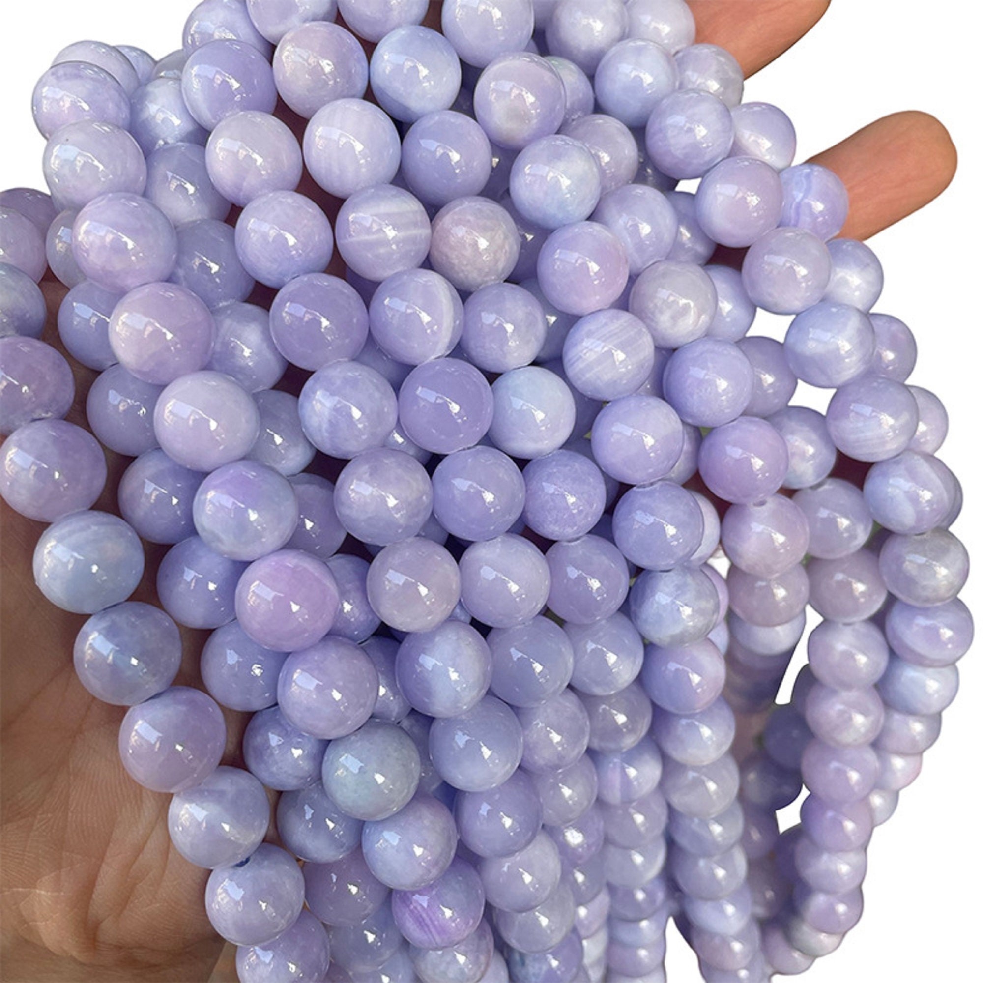 Light Purple Lavender Jade Gemstone Round Loose Beads Stone - Etsy