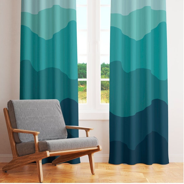 Turquoise Curtains - Etsy