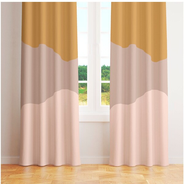 Color Block Curtains - Etsy