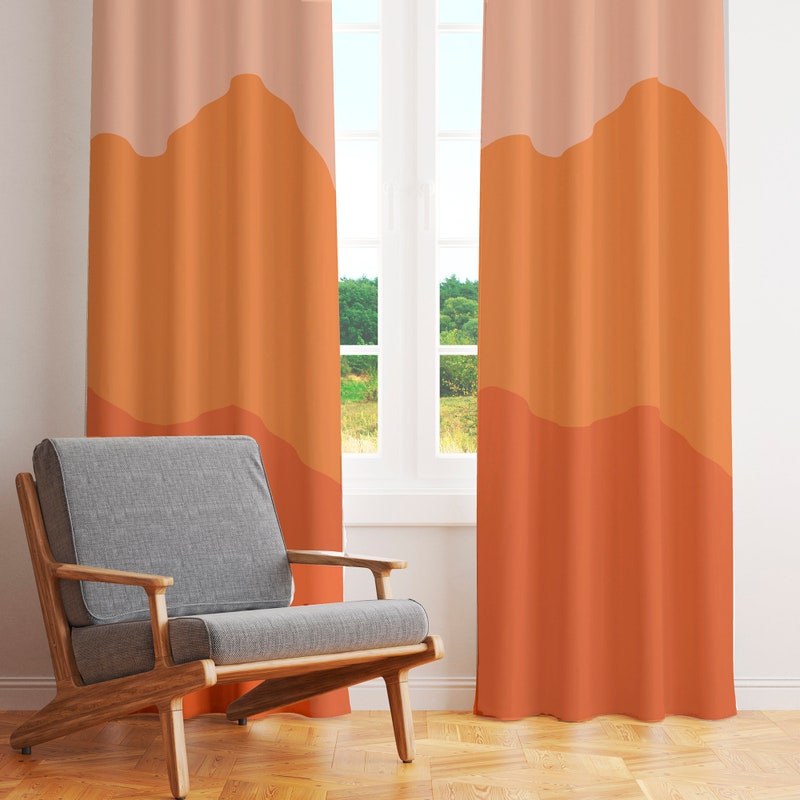 Orange Curtains - Etsy