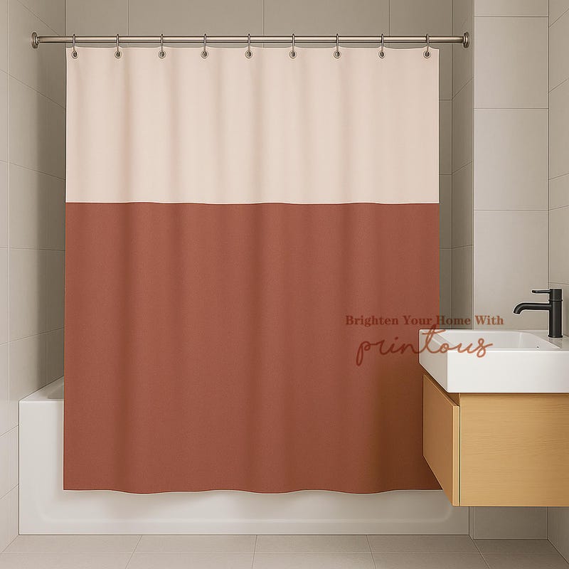 Terracotta Color Shower Curtain - Etsy