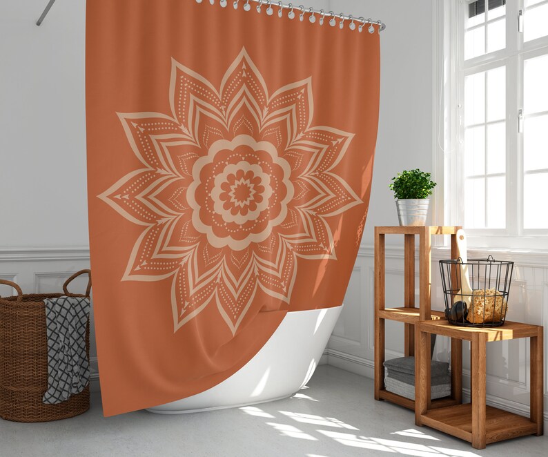 Mandala Shower Curtain Boho Shower Curtain Bohemian Bath Etsy