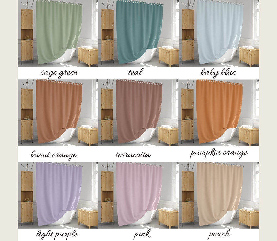 Solid Color Shower Curtain, Simple Bath Curtains, Custom Shower Curtain ...