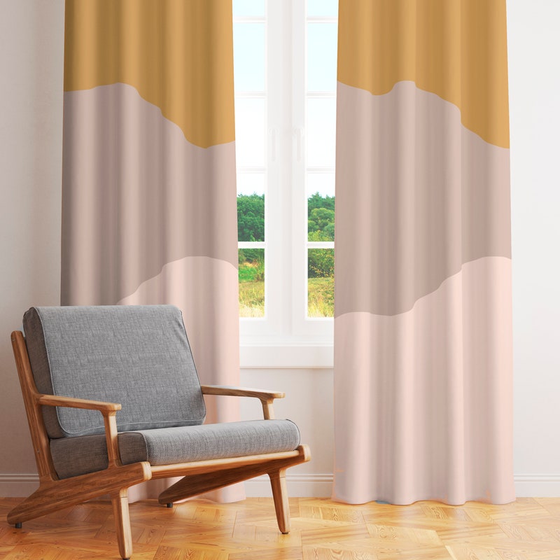 Color Block Curtains - Etsy